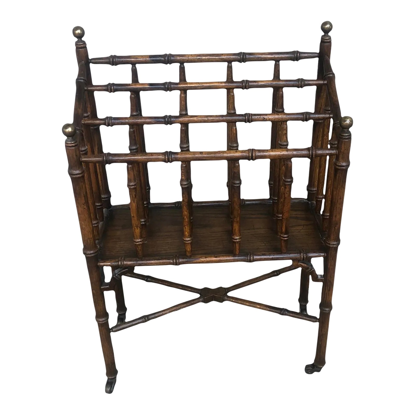 Vintage Traditional Canterbury Magazine Rack | Chairish