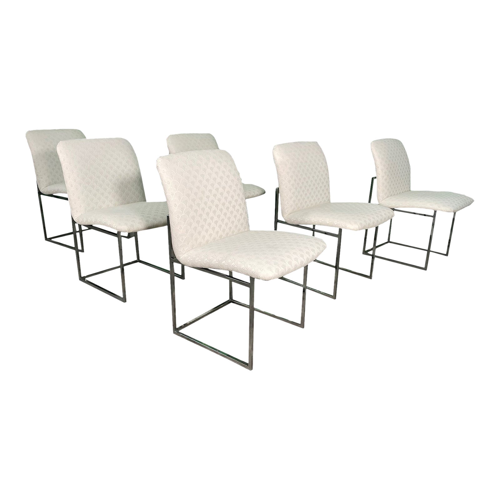 Dia Thin Frame Chrome Dining Chairs in the Manner of Milo Baughman ...