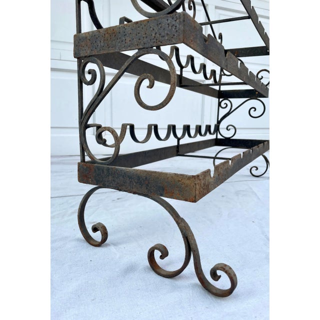 Vintage Rustic Iron Indoor/Outdoor Wine Rack | Chairish