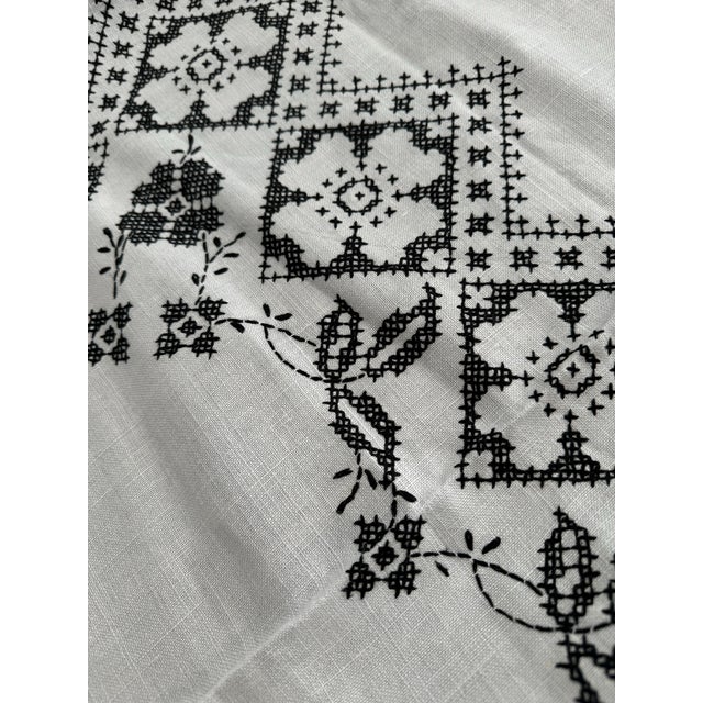 Ice Blue French Linen Hand Made Tablecloth | Chairish