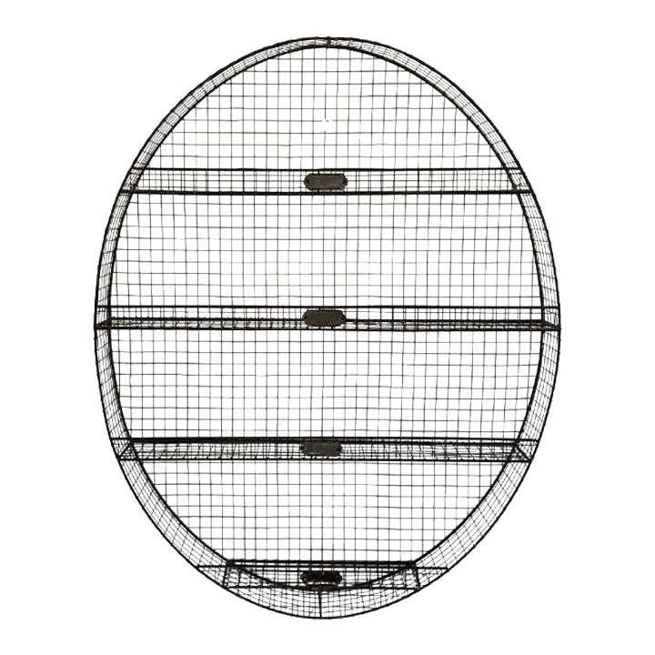 Vintage, Large Oval Wall-Mounted, Wire Shelf | Chairish