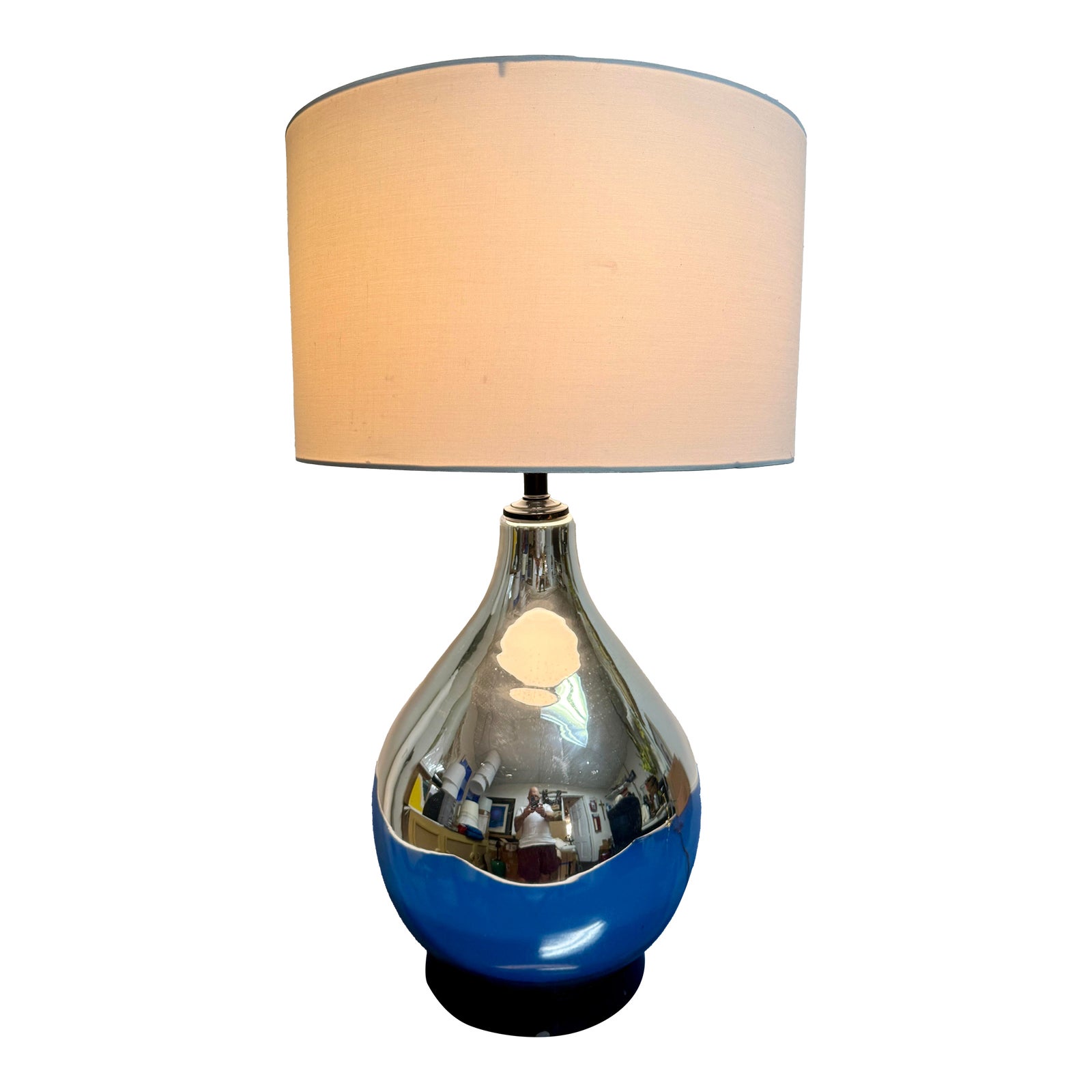 Rare Gourd Style Vintage Mercury Glass Lamp | Chairish