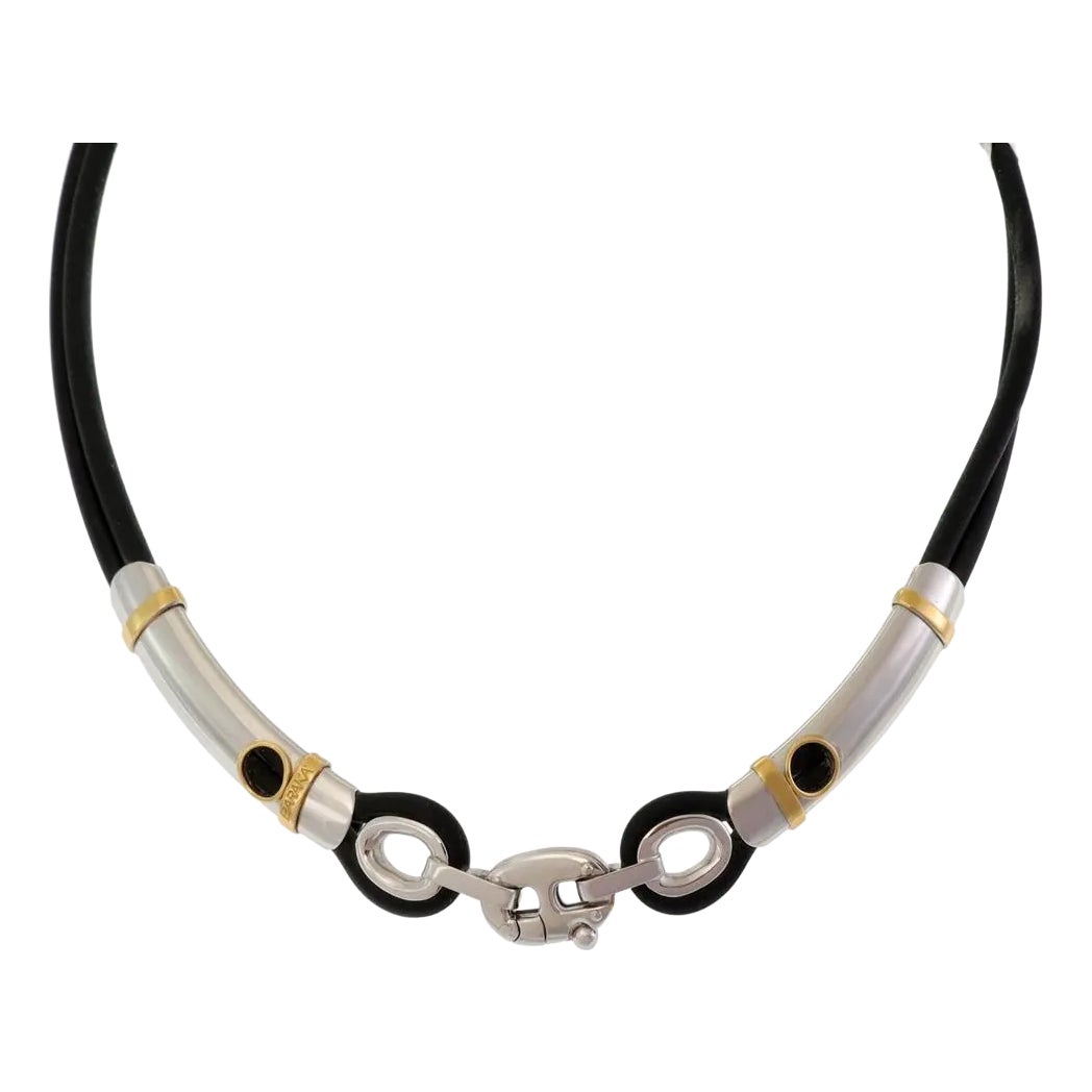 Baraka Italy 18k Two Tone Gold Rubber Collar Necklace | Chairish