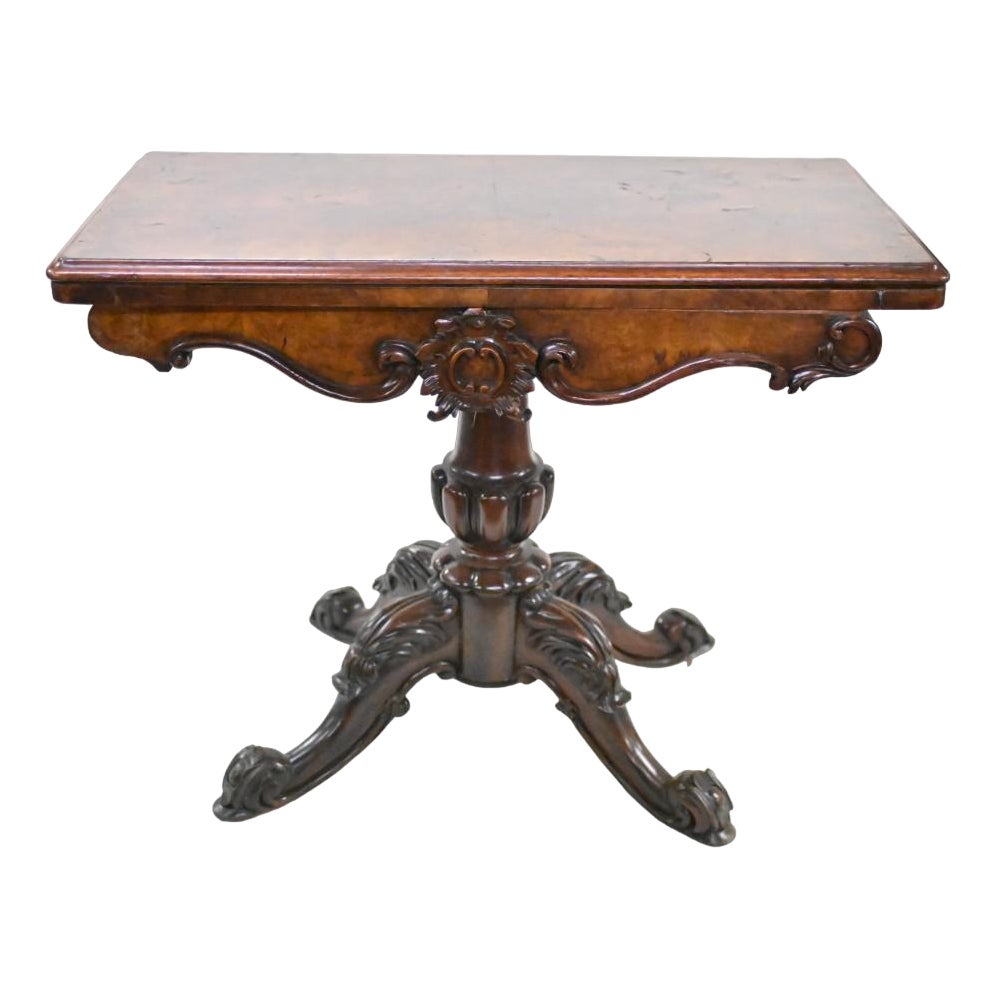 Victorian Card Table in Walnut, 1890s | Chairish
