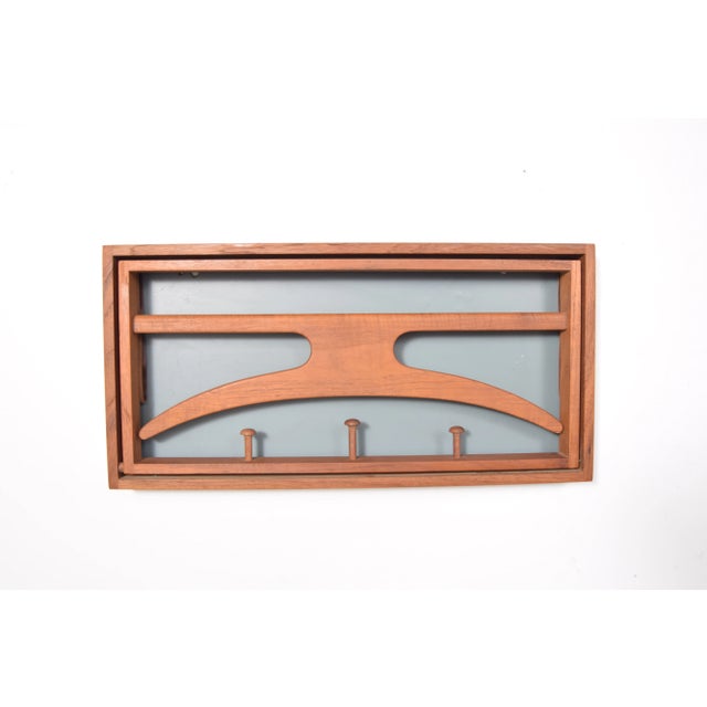 1950s Wall-Mounted Valet in Teak by Hoff & Østergaard, Denmark | Chairish