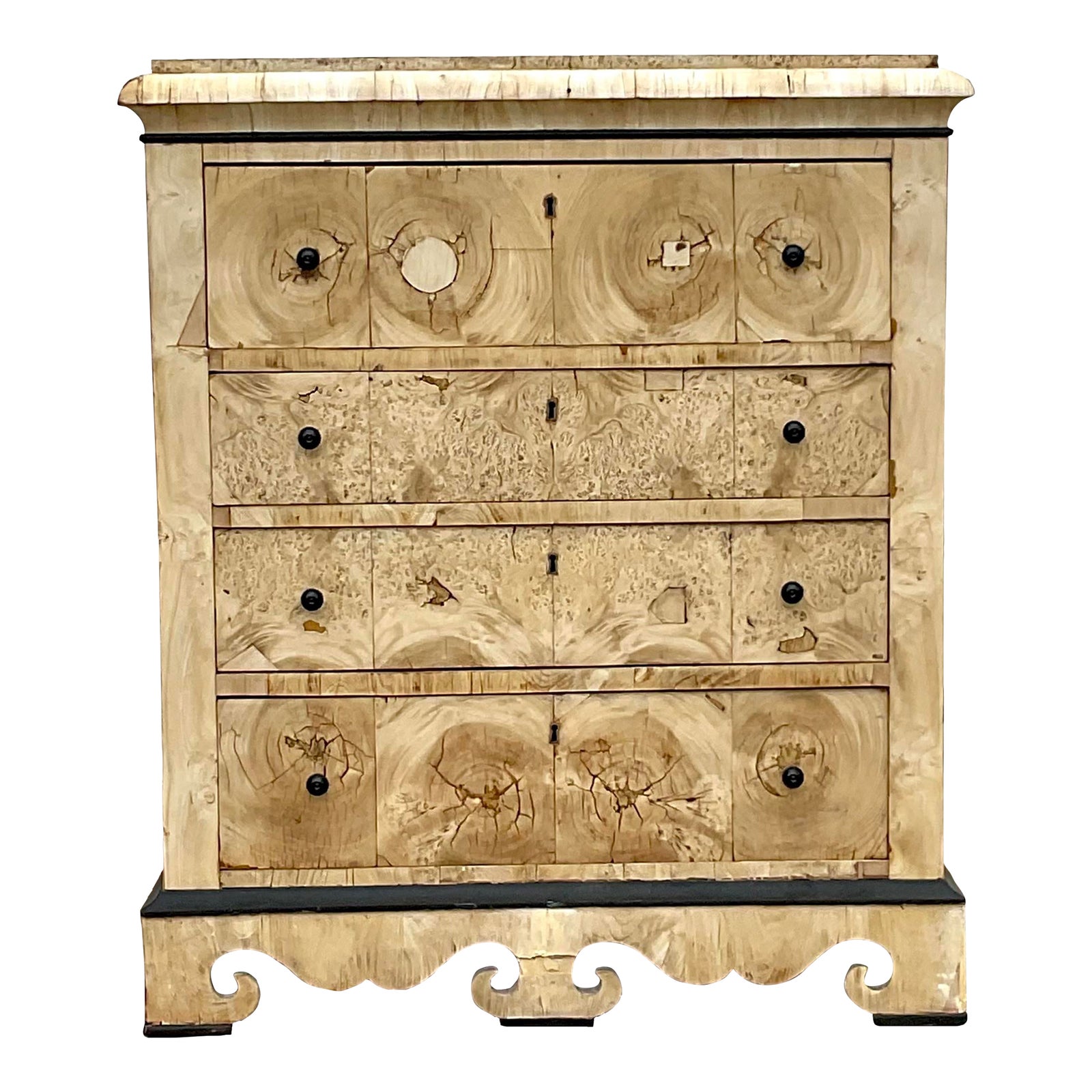 Late 19th Century Vintage Distressed English Colonial Bleached Burl ...