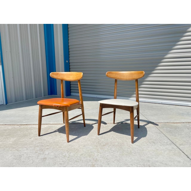 1960s Mid Century Modern Maple Side Chairs - Set of 2 | Chairish