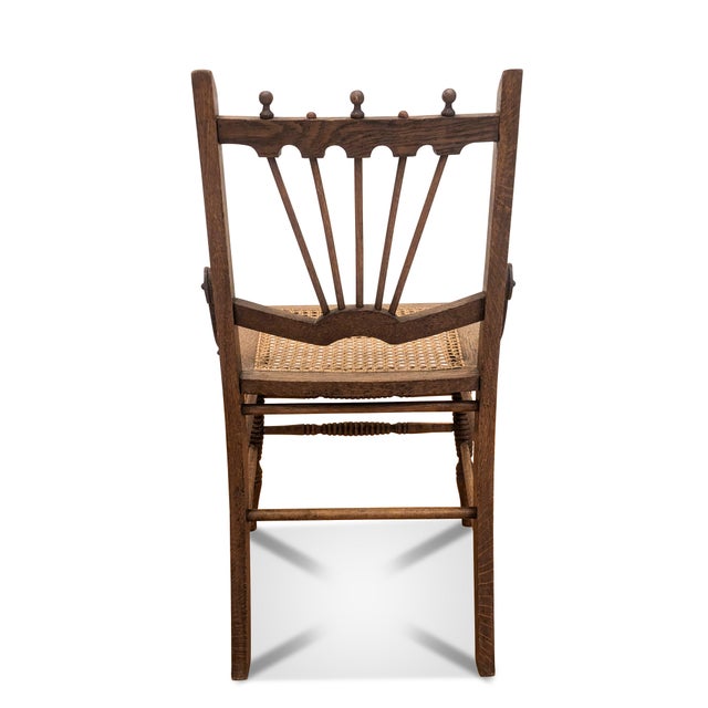 Victorian Eastlake Spindle Back Cane Chair | Chairish