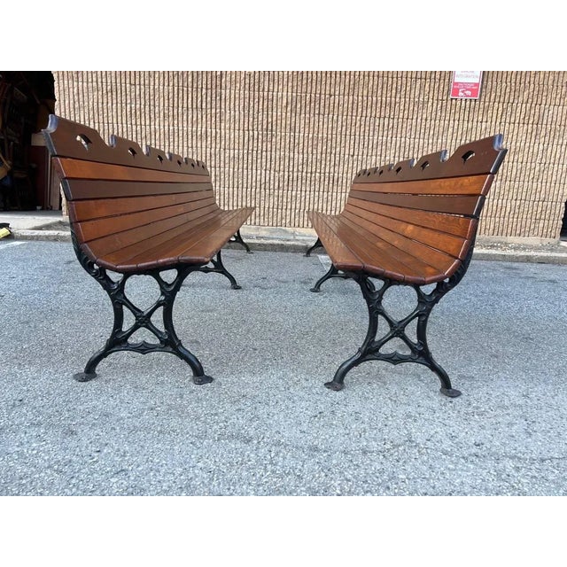 Early 20th Century Train Station Benches - Set of 2 | Chairish