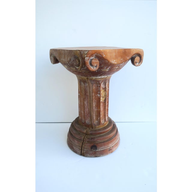 Wood Column Pedestal Table Neoclassical for Sculpture or Cocktails ...