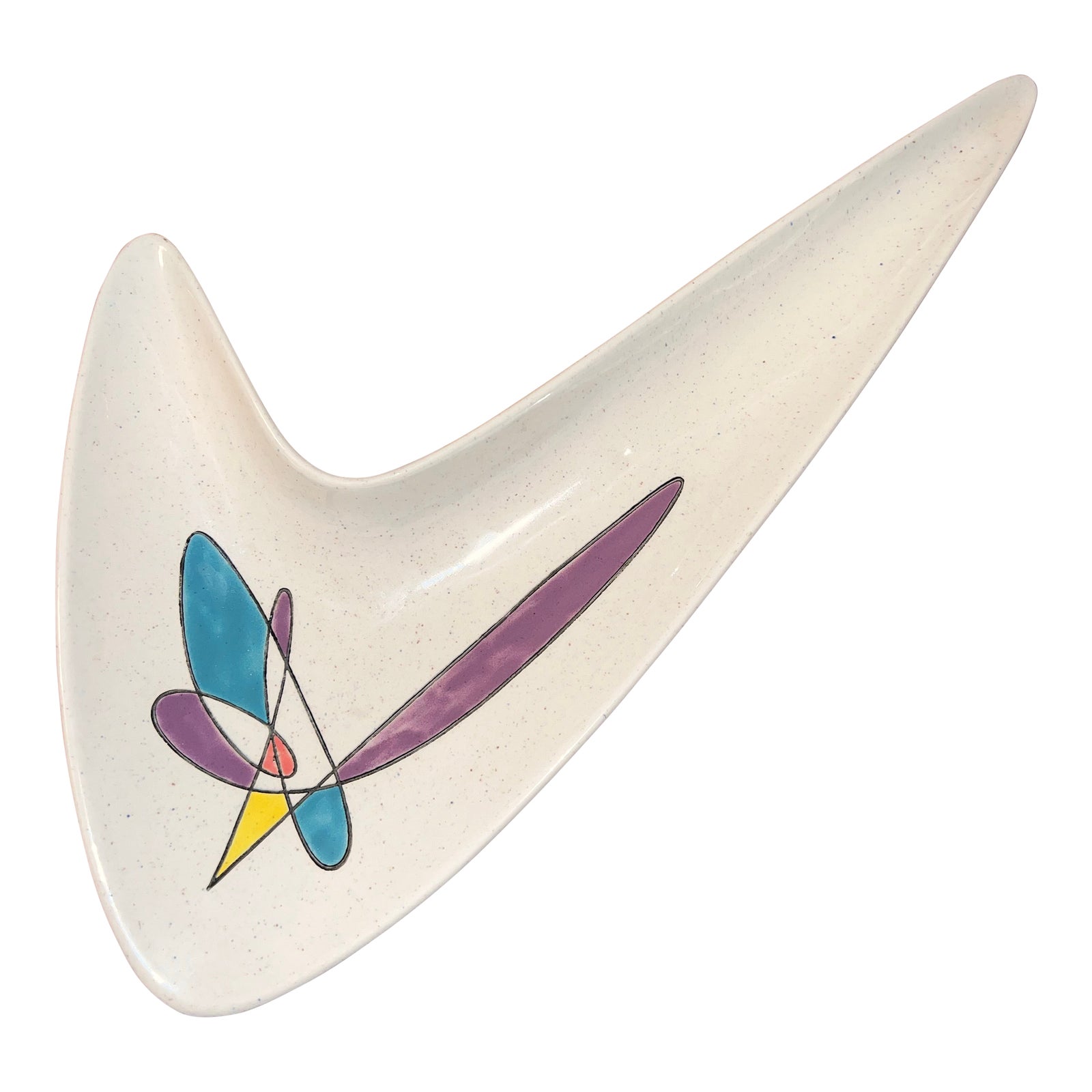 Vintage Modern Atomic Ashtray or Candy Dish in Boomerang Form | Chairish