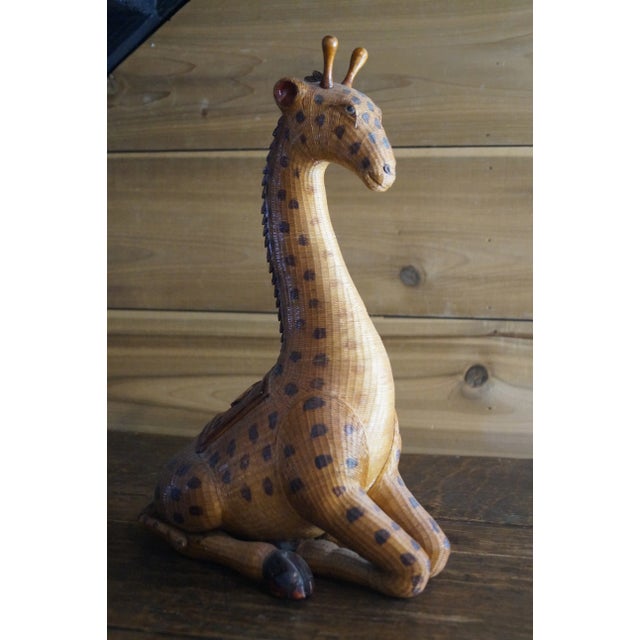 1950s Chinese Zhejiang Reed and Plaster Giraffe Box | Chairish