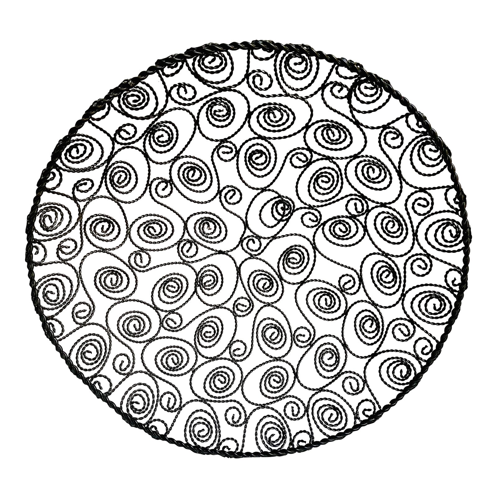 1960s Hand Made Twisted Iron Mid Century Scrolled Fruit Bowl | Chairish