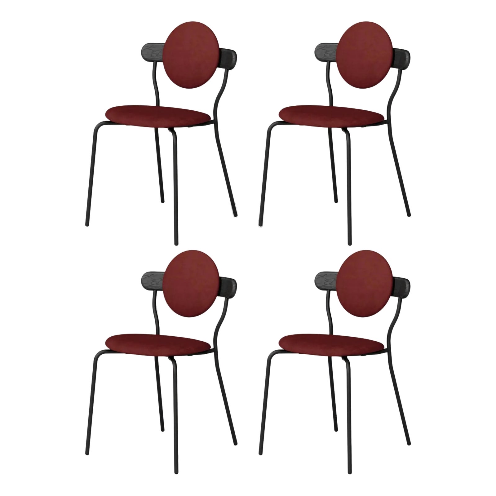 Upholstered Planet Chair by Jean-Baptiste Souletie, Set of 4 | Chairish