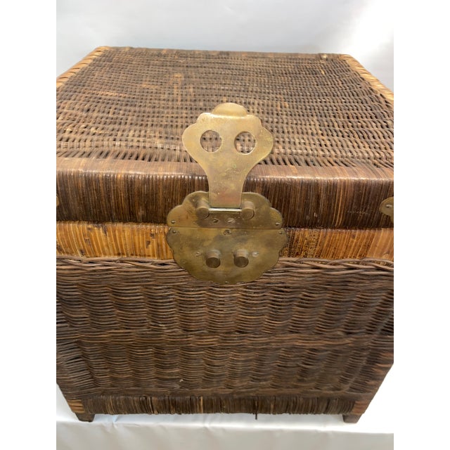 Wicker Trunk Storage Chest B | Chairish