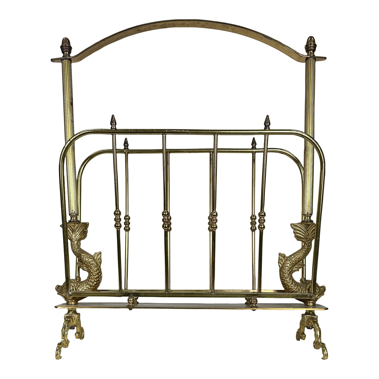 Neoclassical Brass Magazine Rack, Attributed to Maison Jansen, C. 1940 | Chairish