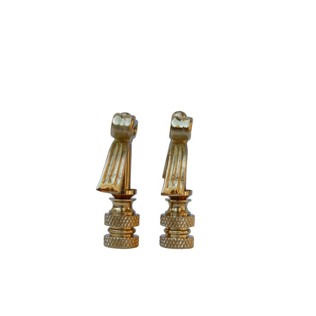 Brass Bow Lamp Finials - a Pair | Chairish
