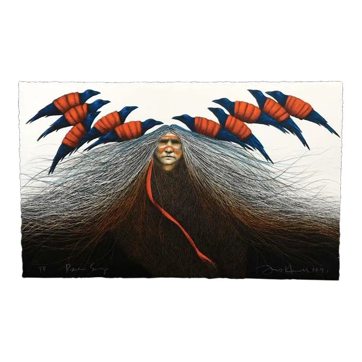 Frank Howell "Raven Songs" Lithograph Unframed Hand Signed | Chairish