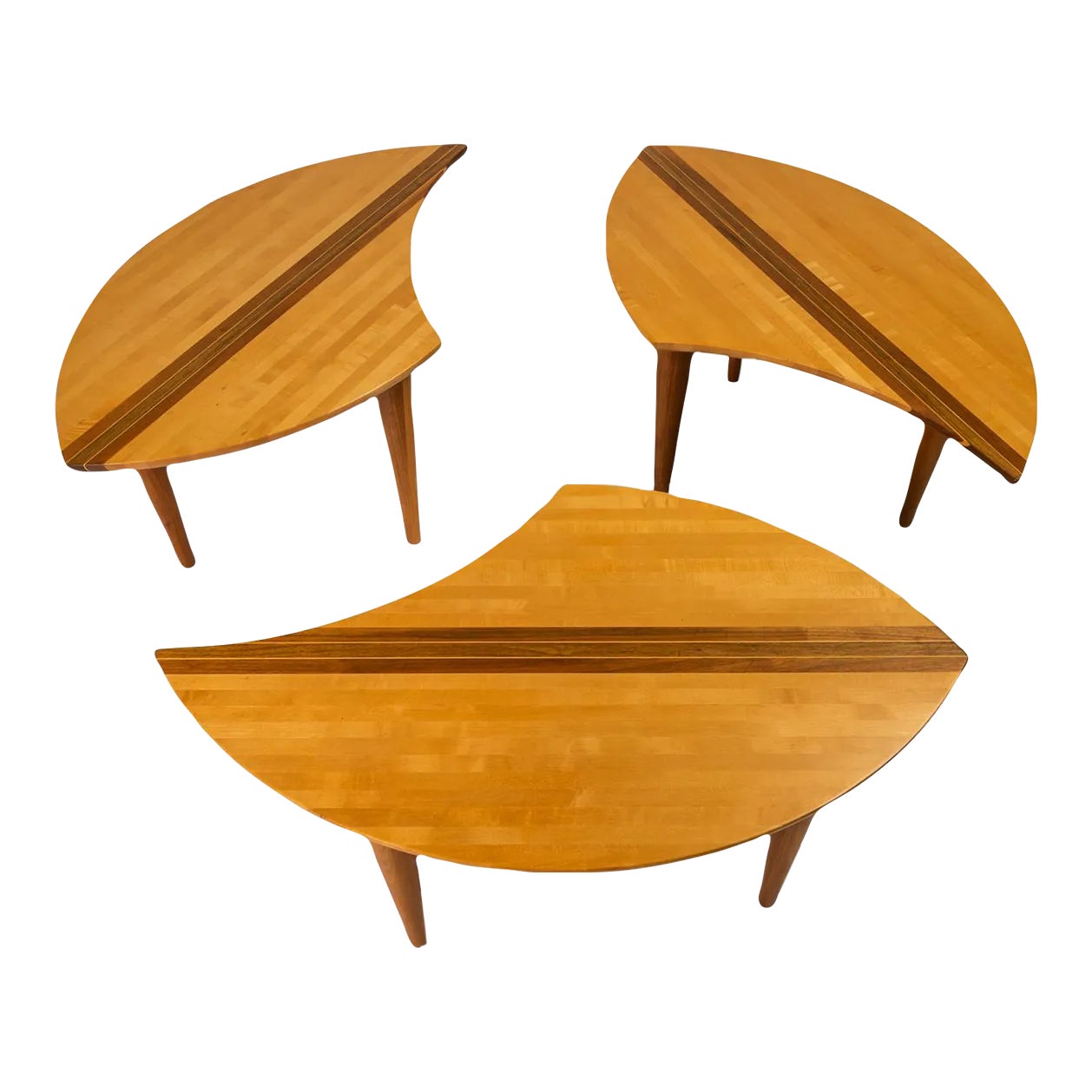 Modern Multi-Wood 3-Piece "Puzzle Table" in Solid Maple by David Levy ...