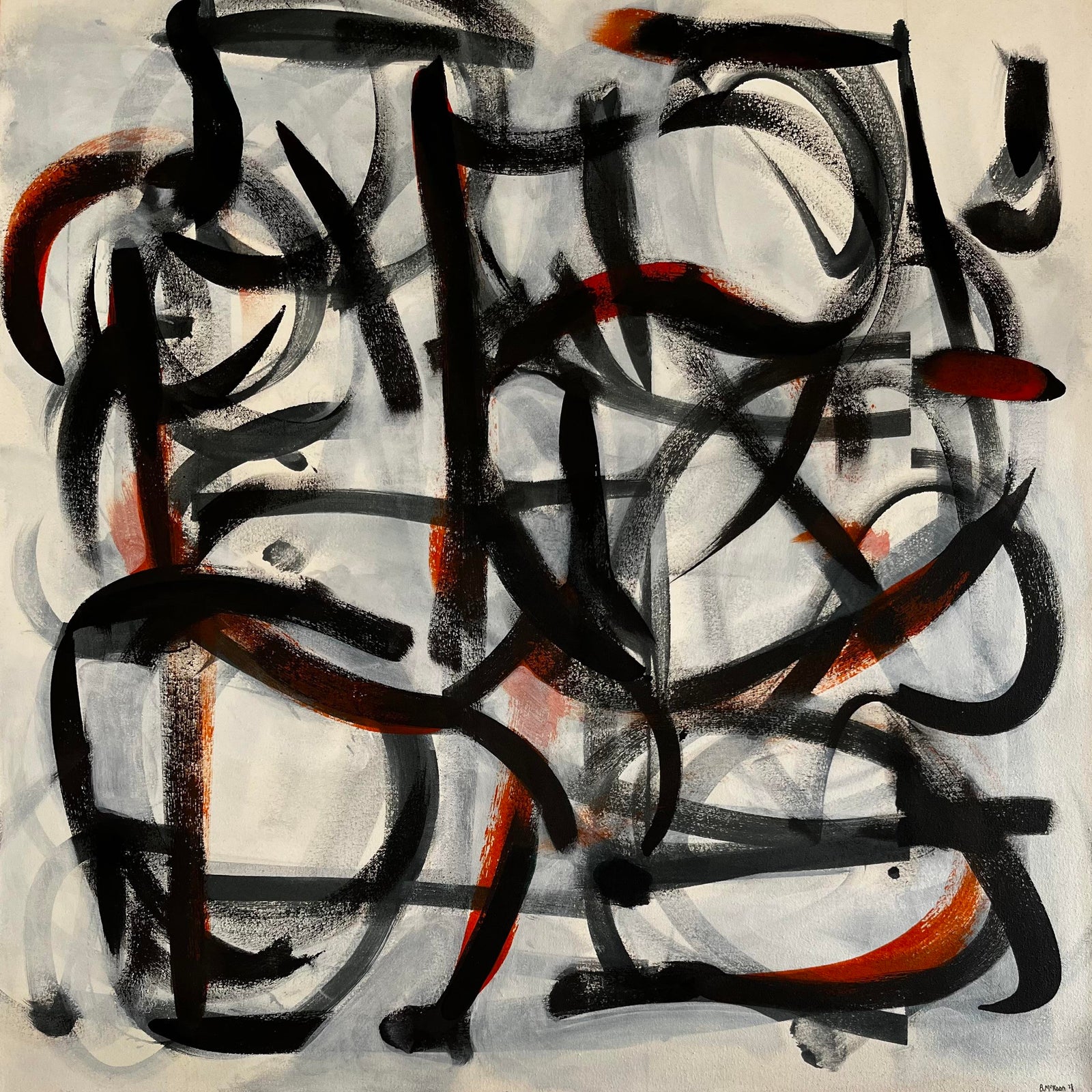 Manuscript Abstract Painting | Chairish