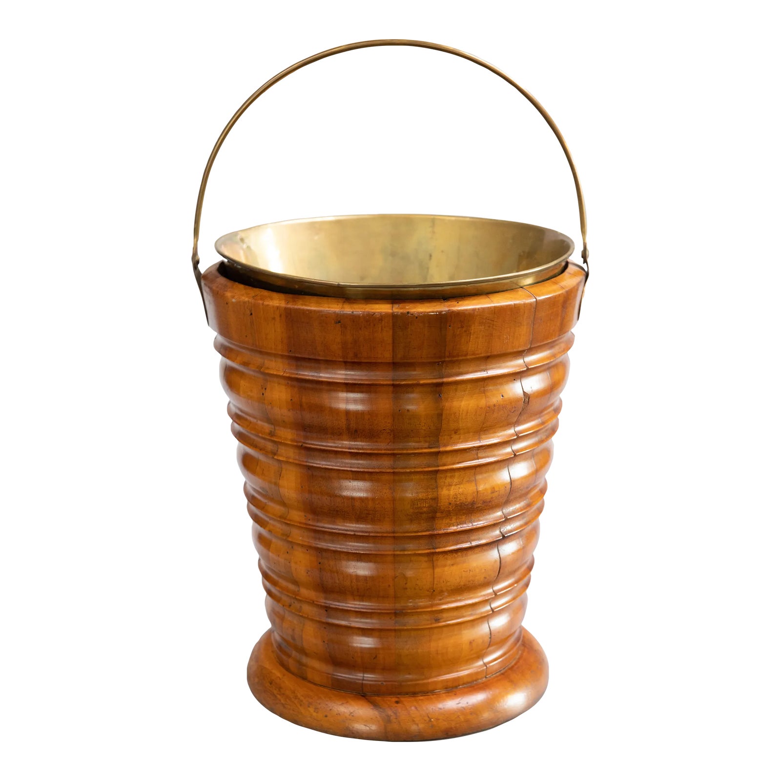 19th Century Dutch Turned Fruitwood Peat Bucket Kettle Warmer ...