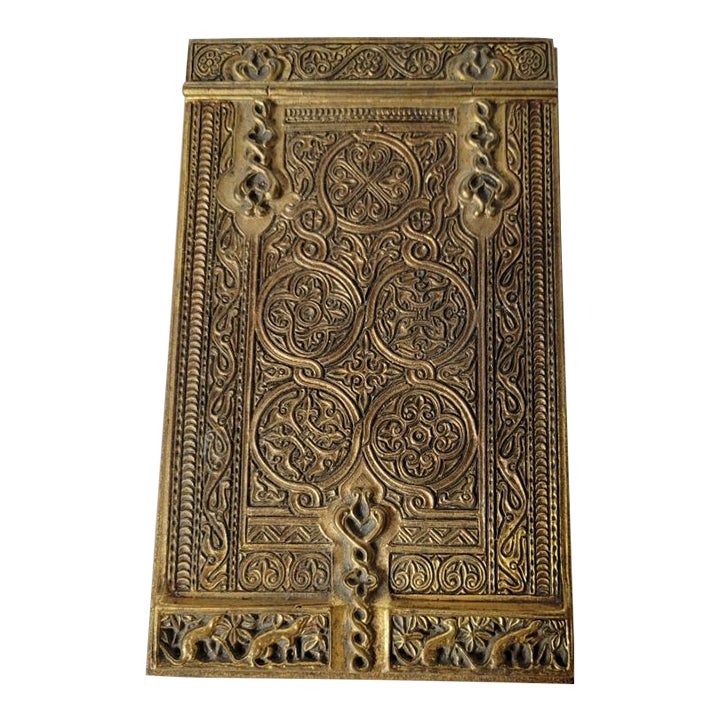 Tiffany Studios Gilt Bronze Venetian Pattern Note Pad Holder | Chairish