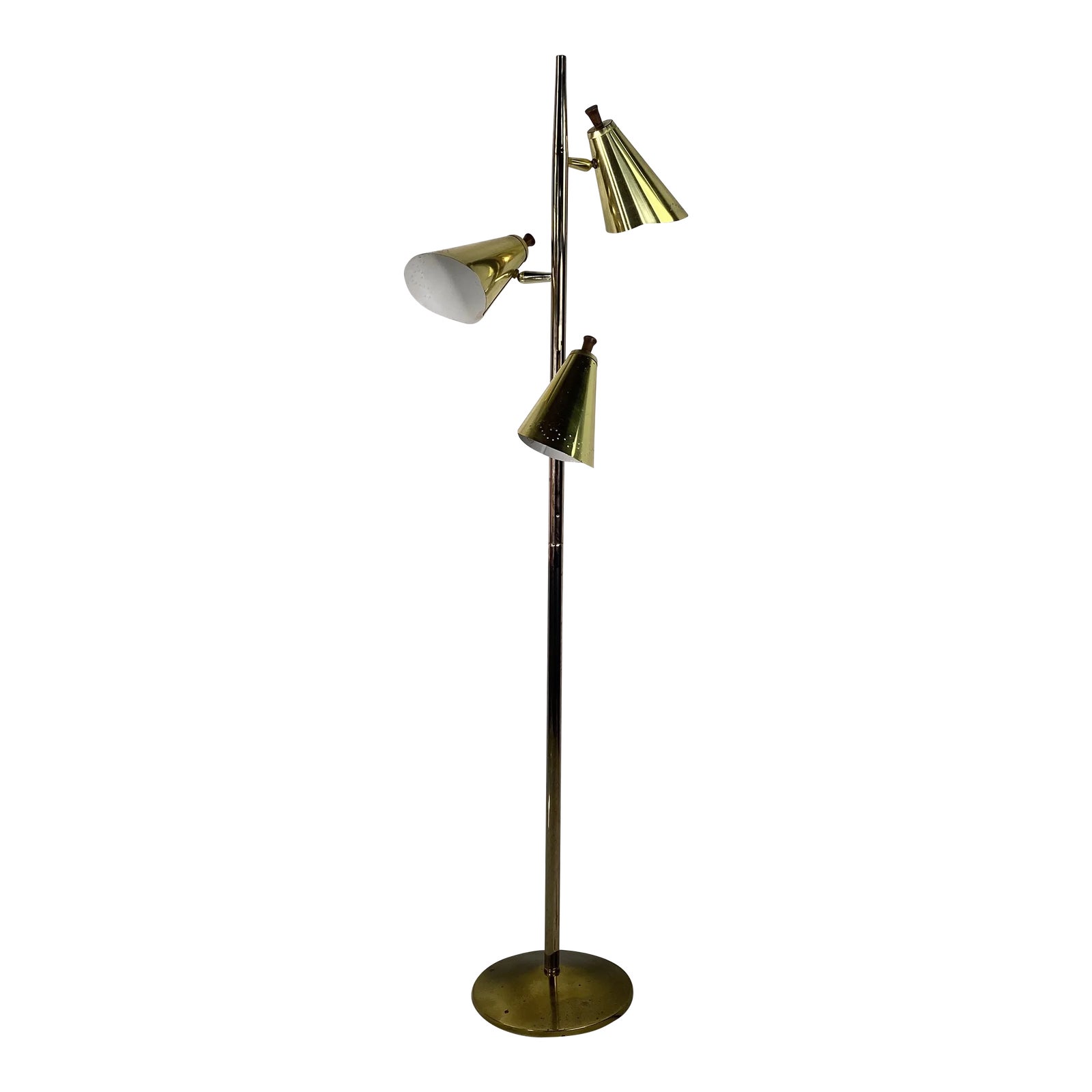 Mid Century Brass Atomic Style Floor Lamp | Chairish