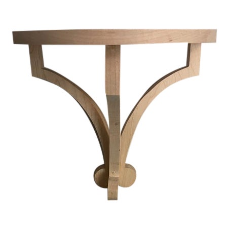 Contemporary Irwin and Lane Demilune Natural Wood Wall Bracket | Chairish