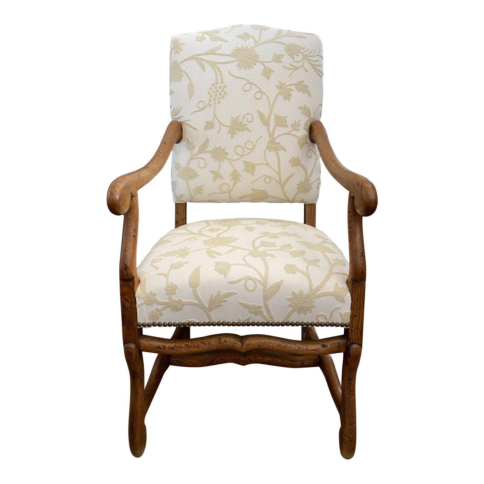 19th Century French Mutton Bone Arm Chair | Chairish