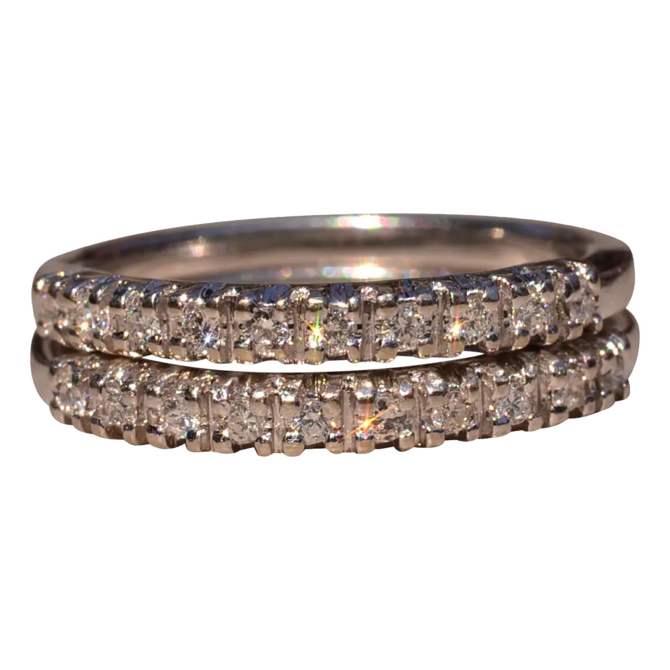 The South Fork: White Gold Stackable Band Set with Natural Diamonds ...