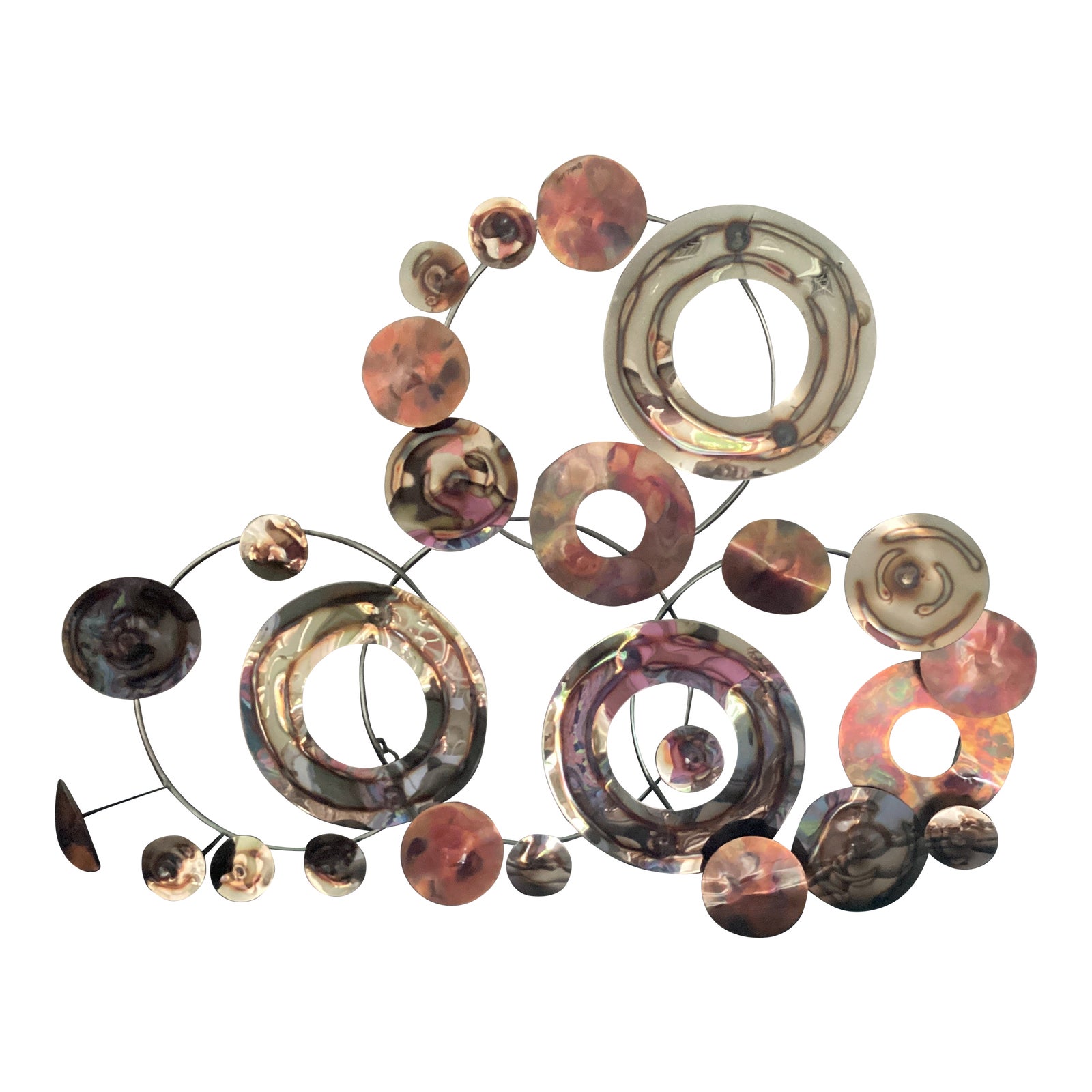 1970s Curtis Jere Style Metal Wall Hanging in an Abstract Design | Chairish
