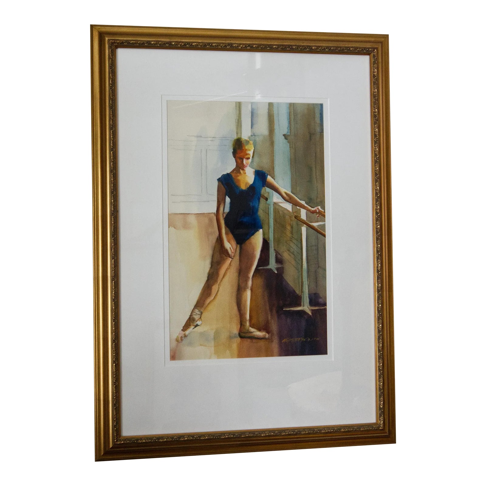 Late 20th Century Arne Westerman Watercolor Painting of a Ballerina ...