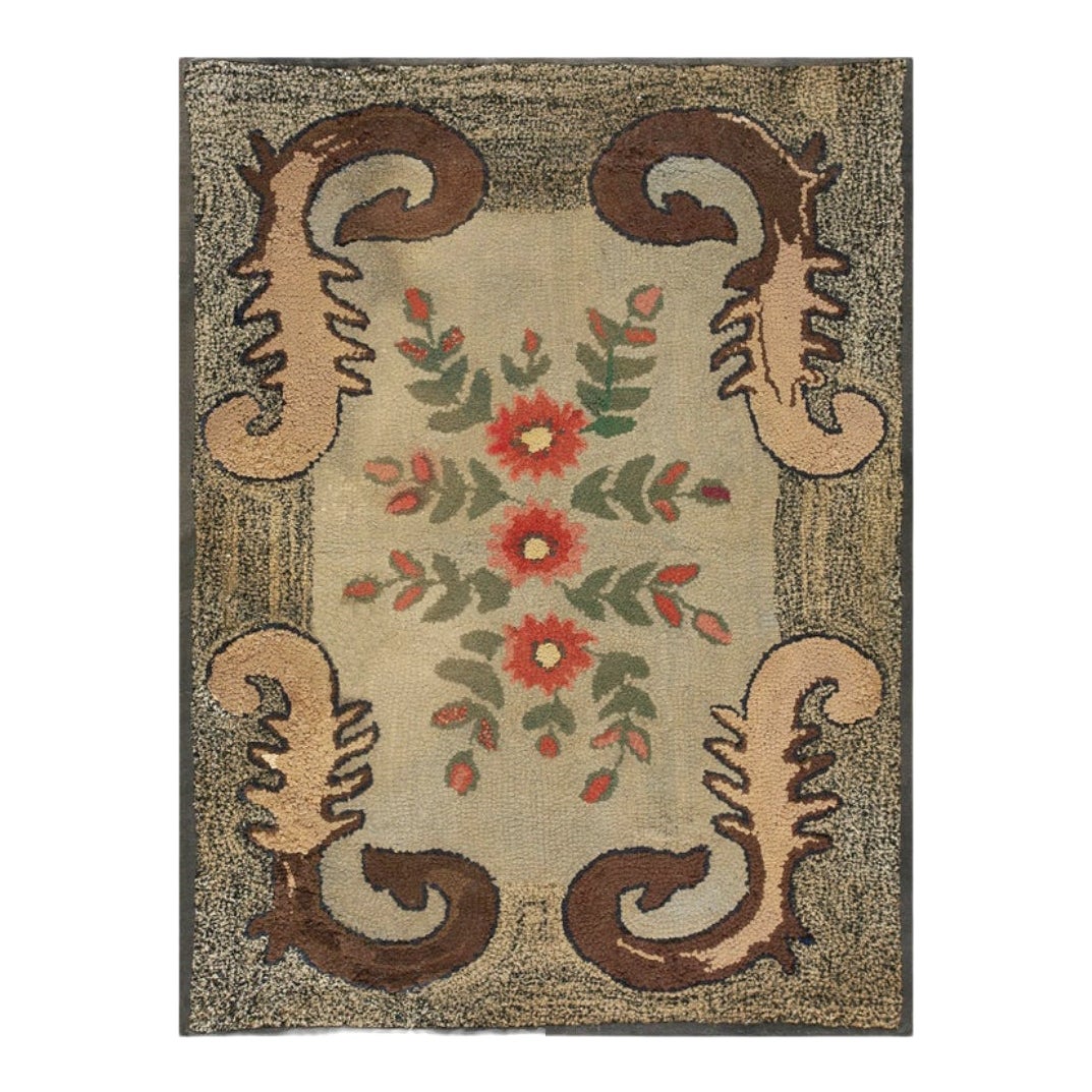 Late 19th Century Antique American Hooked Rug 3'0" X 4'0" | Chairish