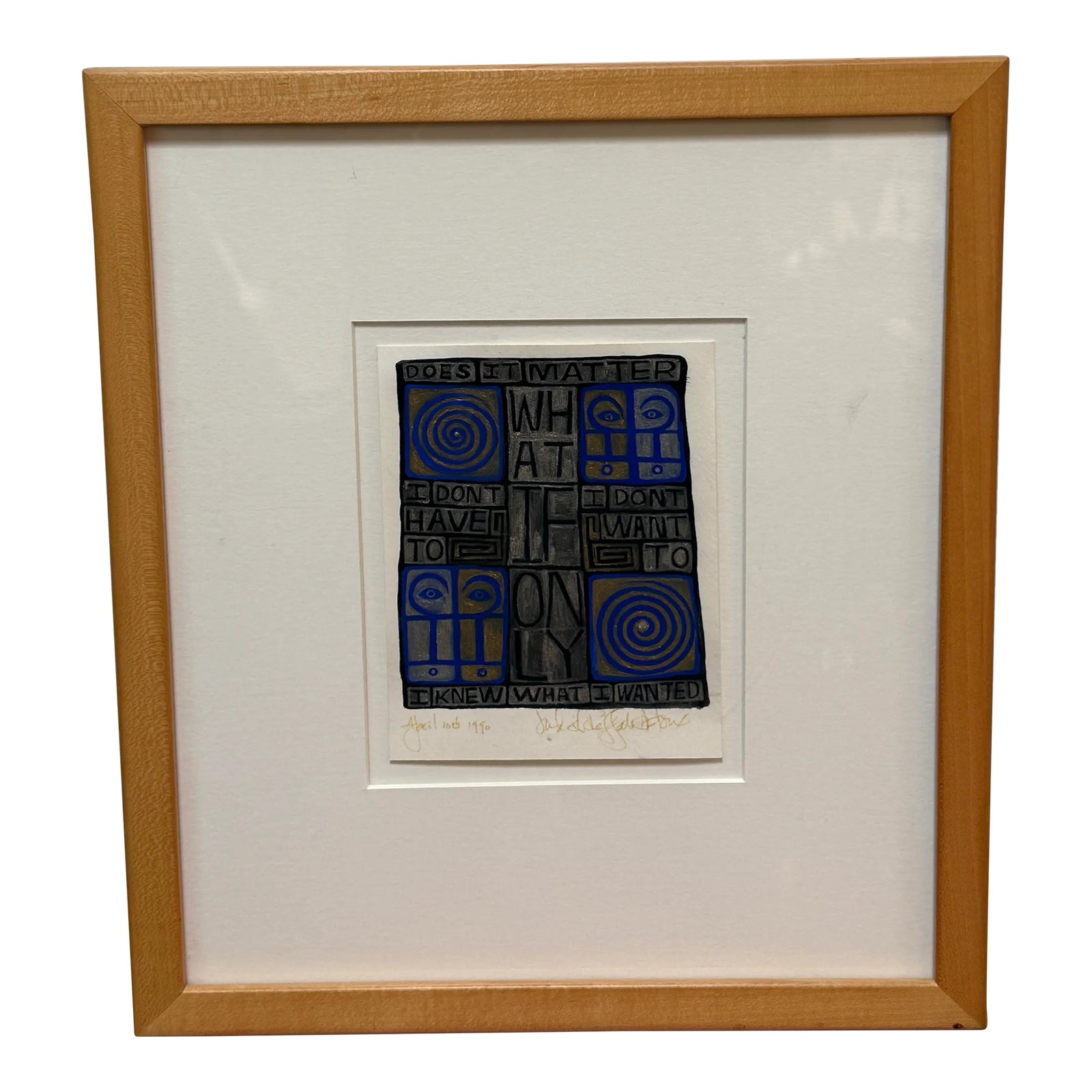 Circa 1990 Post Modern Collage Like Artwork | Chairish