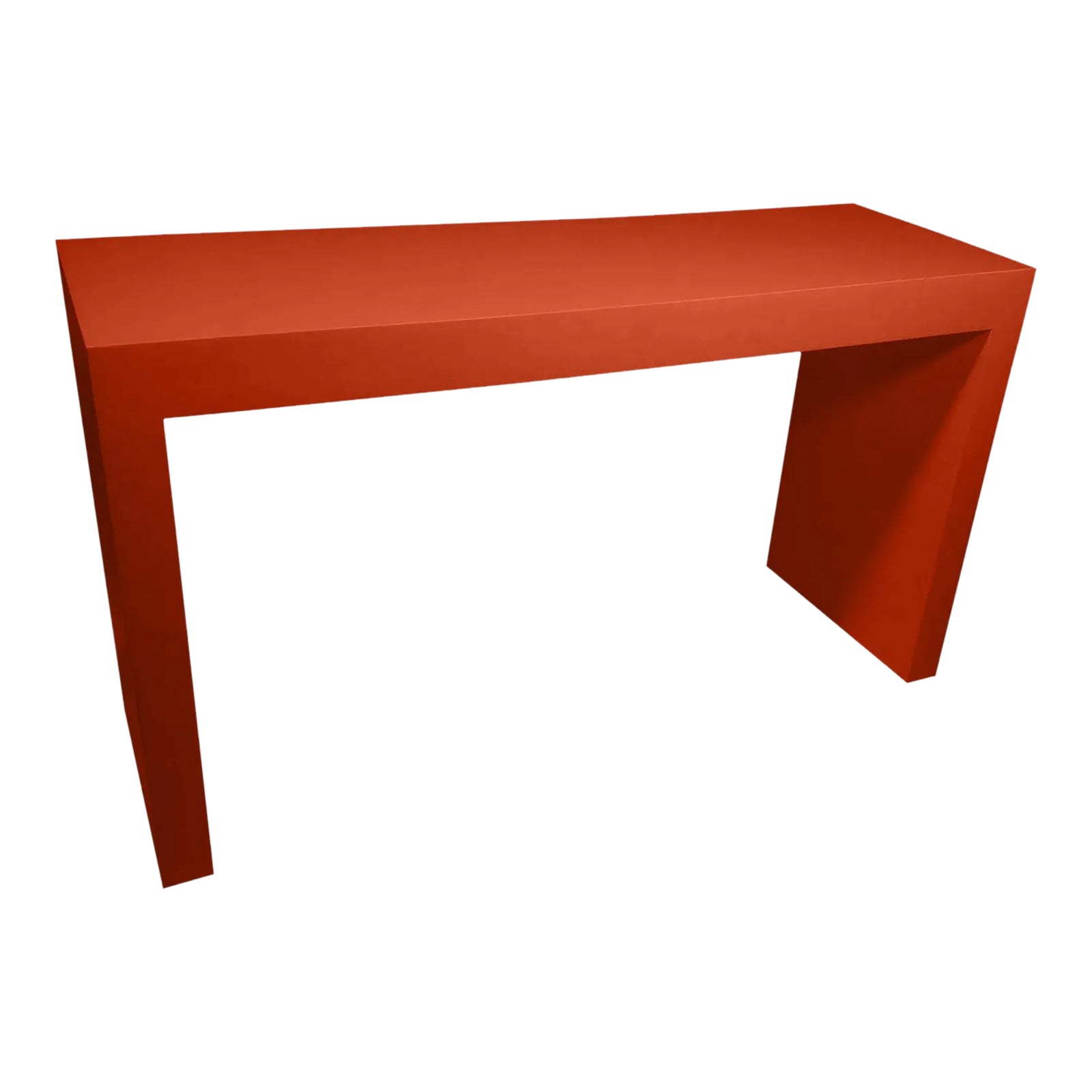 Late 20th Century Parsons Style Ruby Red Console Table | Chairish