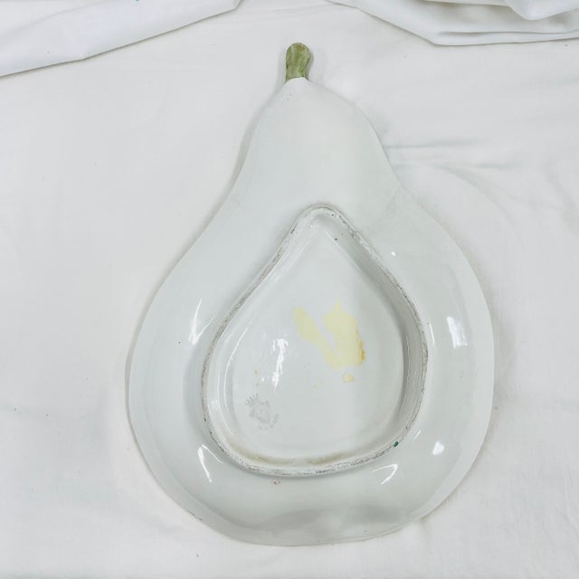 Hand Painted Italian Pear Mould Serving Dish | Chairish
