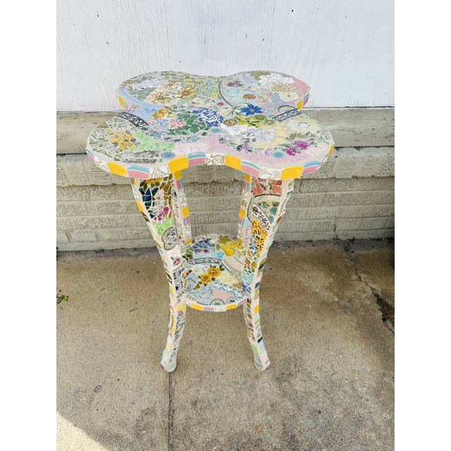 Vintage Mosaic Side Table | Chairish