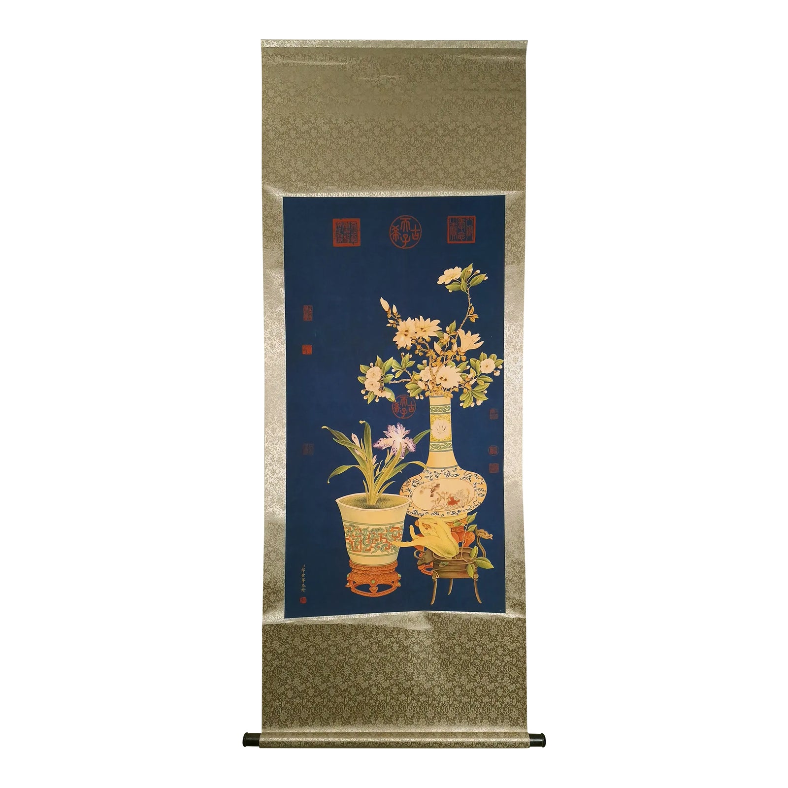 Chinese Still Life Scroll | Chairish