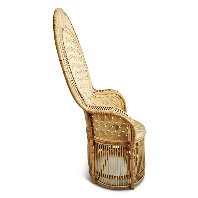 Natural Rattan Basket Fan Chair | Chairish