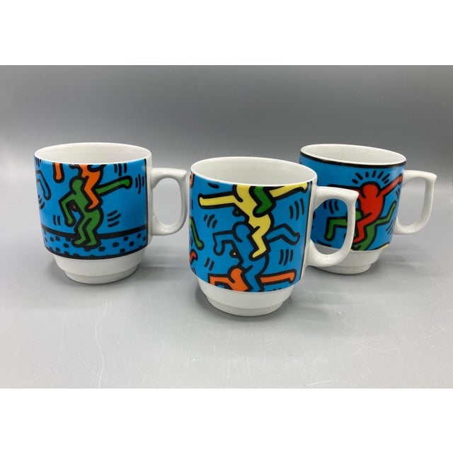 Keith Haring Stackmen Mugs Set of 3 | Chairish