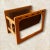Mid Century Modern Teak Wood and Leather Danish Magazine Rack | Chairish