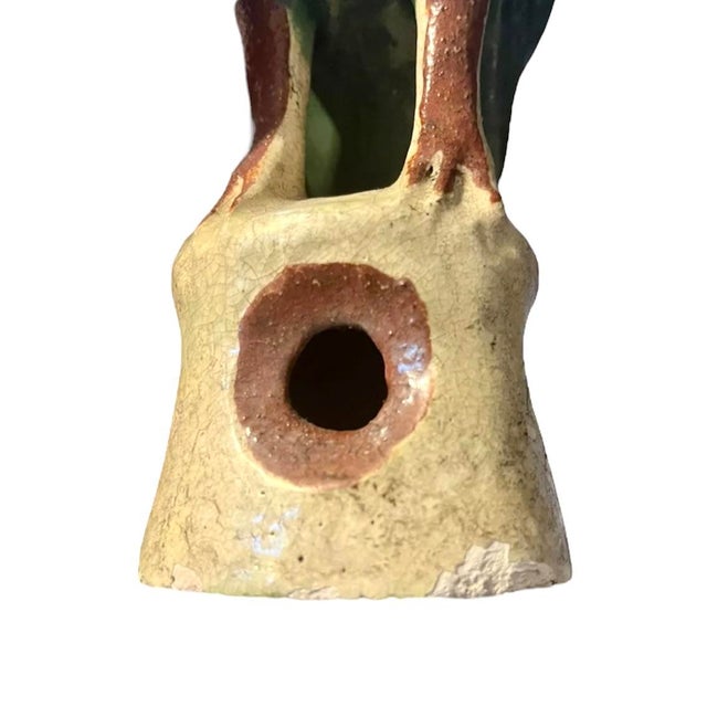 Green Glazed Majolica Terra Cotta Roof Tile / Finial Parrot | Chairish