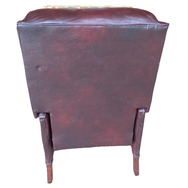 Late 20th Century Queen Anne Style Leather Wingback Recliner With ...