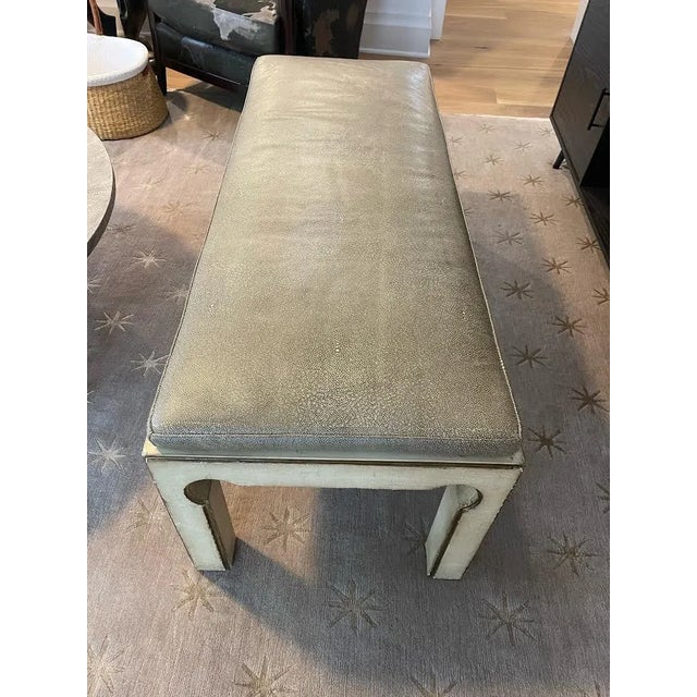 Pair of Baker Furniture Wood and Leather Benches | Chairish