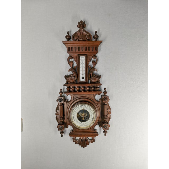 1910 Barometer Style Henri II Weather Station, Barometer, Thermometer ...