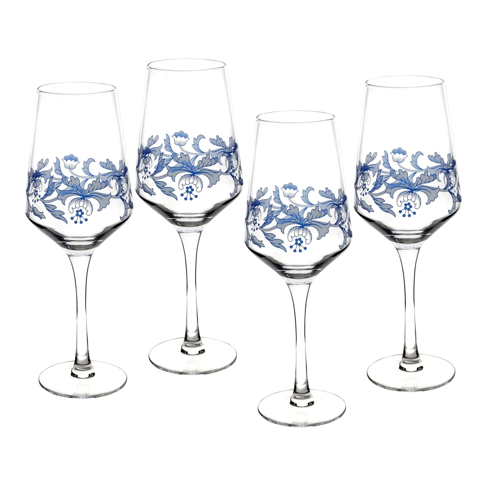 Spode Blue Italian Wine Glasses 16 oz. - Set of 4 | Chairish