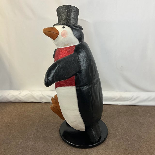 1980s Vintage 3-Foot Penguin Paper Mache’ Christmas Figurine Statue ...