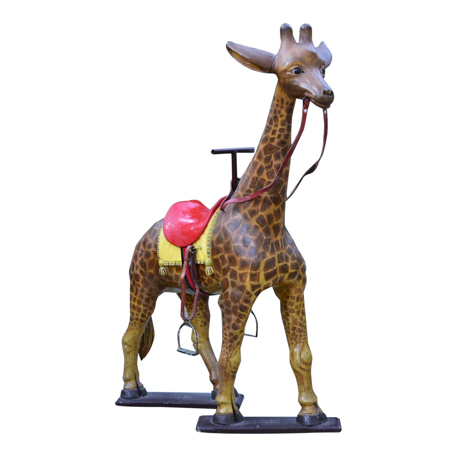 Rare French Diminutive Carved Carousel Giraffe, Circa 1930 | Chairish