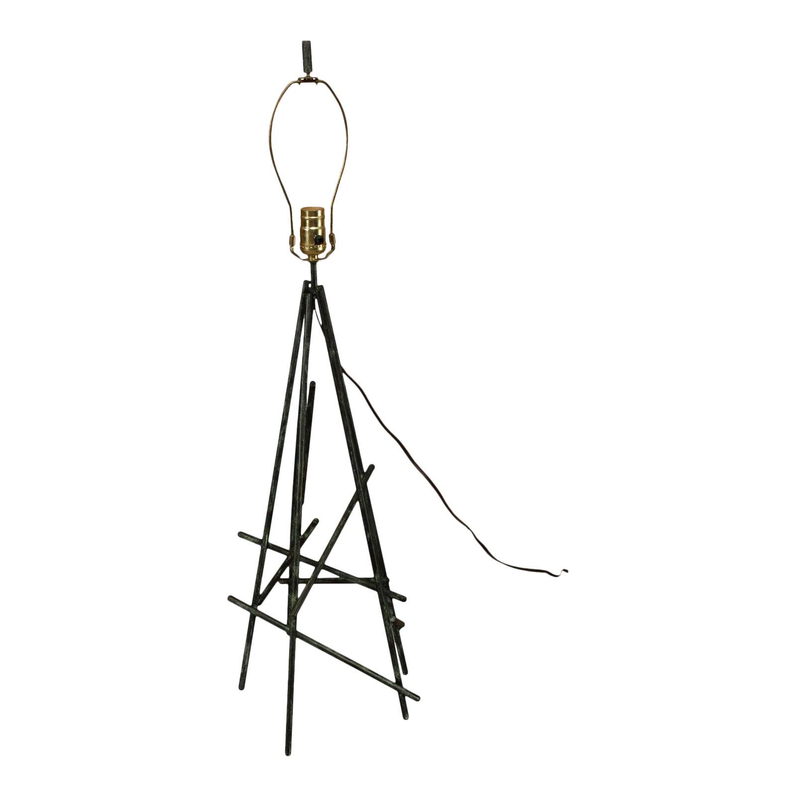 Bronzed Metal Rod Eiffel Tower Style Table Lamp | Chairish