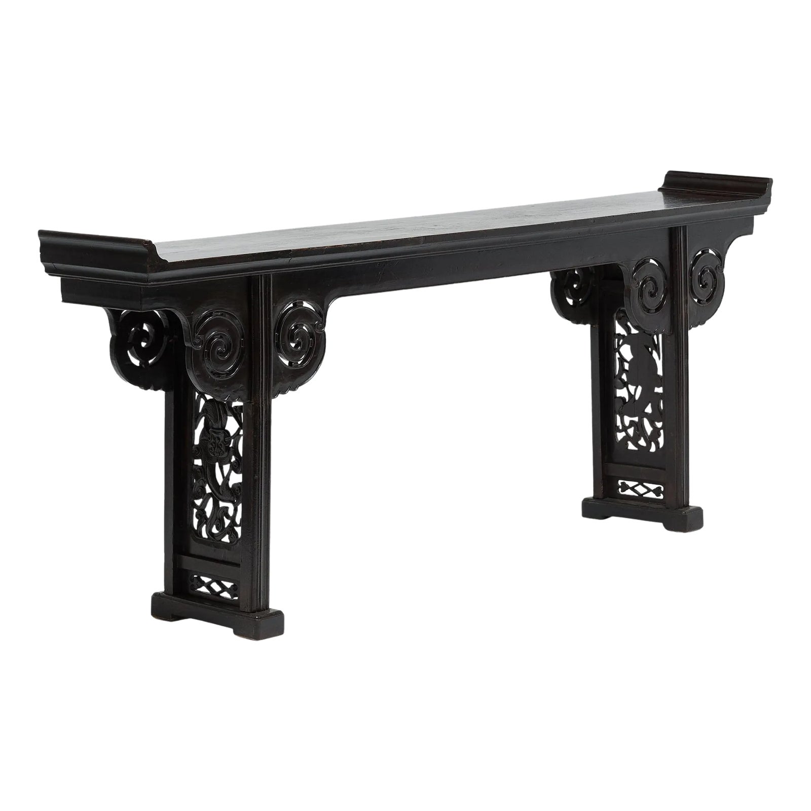 Chinese Hardwood Altar Table with Clouds and Dragons, c. 1900 | Chairish
